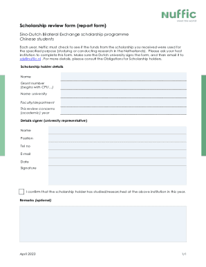 Fillable Online Scholarship review form (report form) Fax Email Print ...