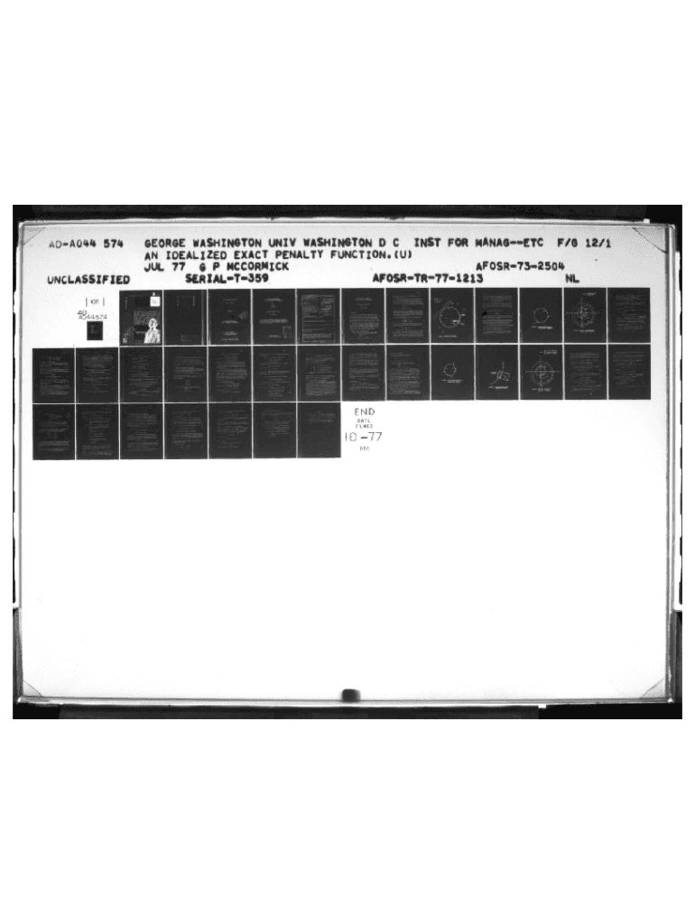 Fillable Online An Idealized Exact Penalty Function.. In this paper an ...