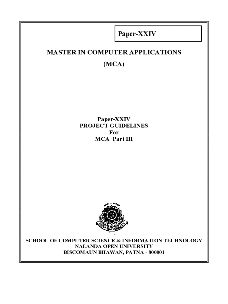 Fillable Online MCA Project guidelines.doc Fax Email Print - pdfFiller