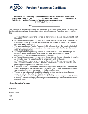 Fillable Online Foreign Resources Certificate Fax Email Print - pdfFiller