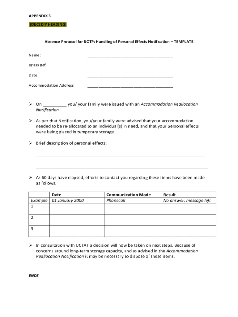 Fillable Online Transfers to temporary short-term student accommodation ...