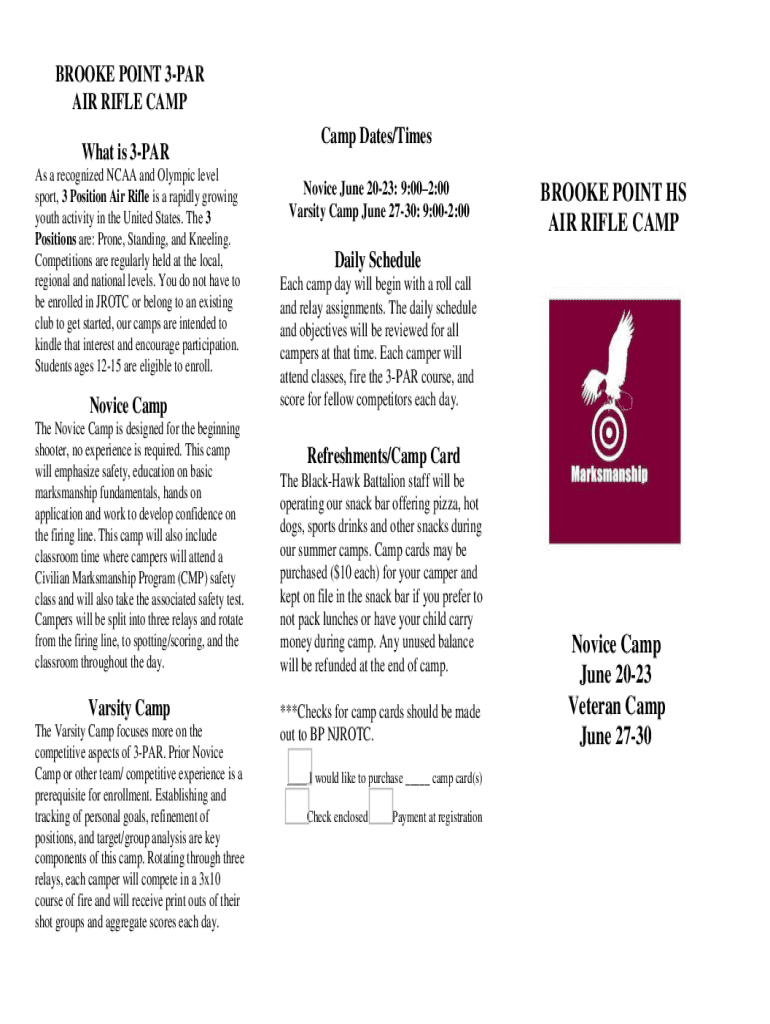 Fillable Online STATE 3-POSITION AIR RIFLE JUNIOR OLYMPIC ... Fax Email ...