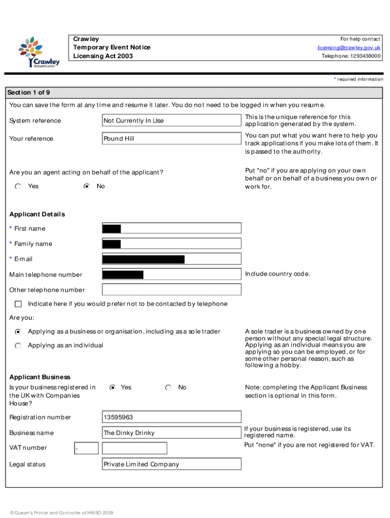 Fillable Online Temporary Event Notices Fact Sheet Fax Email Print - pdfFiller