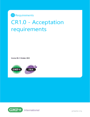 Fillable Online CR1.0 - Acceptation requirements Fax Email Print - pdfFiller