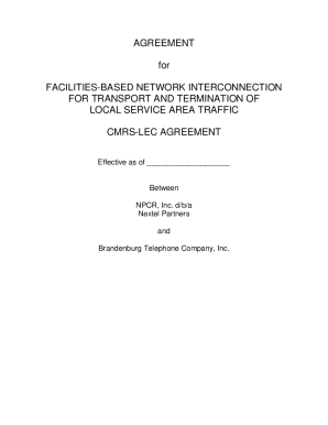 Fillable Online psc ky agreement for facilities-based network ...