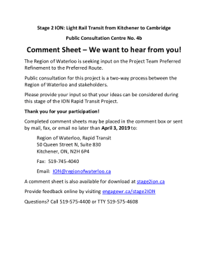 Fillable Online Stage 2 PCC 4b Comment Sheet Fax Email Print - pdfFiller