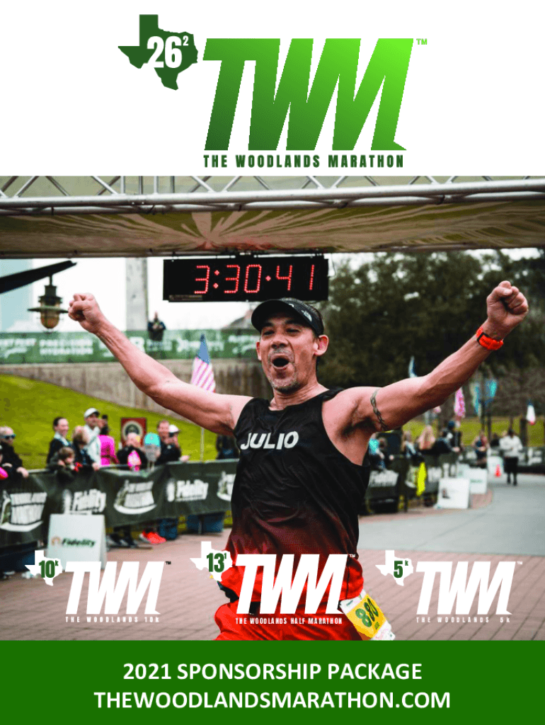 Fillable Online The Woodlands Marathon: SPONSORSHIP PACKAGE Fax Email ...