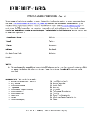 Fillable Online Printable Directory Form Organizations FINAL Fax Email ...