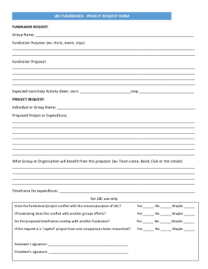 Fillable Online lbc fundraiser - project request form Fax Email Print ...