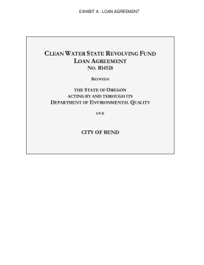 Fillable Online clean water state revolving fund loan agreement - Bend ...