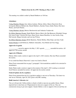 Fillable Online Voting Members Present: Sam Adams-Lanham, Marian Albers ...