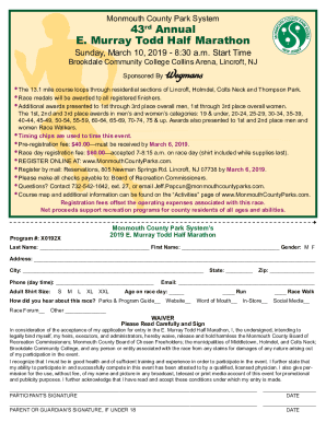 Fillable Online The Monmouth County Park System to Hold E. Murray ... Fax Email Print - pdfFiller