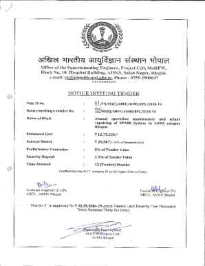 Fillable Online aiimsbhopal edu FOR APPROVED NIT Fax Email Print ...