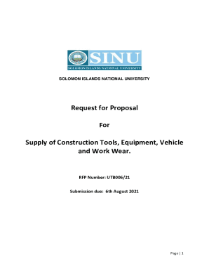 Fillable Online Request for Proposal For Supply of Construction Tools ...