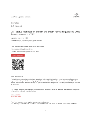 Fillable Online Civil Status (Notification of Birth and Death Forms ...