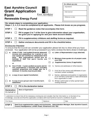 Fillable Online Renewable Energy Fund Grant Application Form. Download ...