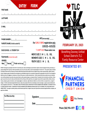 Fillable Online TLC 5K LOVE RUN/ - cloudfront.net Fax Email Print ...