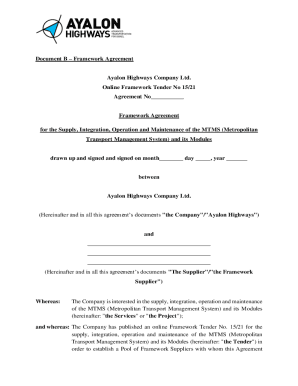 Fillable Online Document B Framework Agreement Fax Email Print - pdfFiller