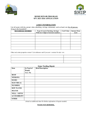 Fillable Online Home Repair Application Packet Fax Email Print - pdfFiller