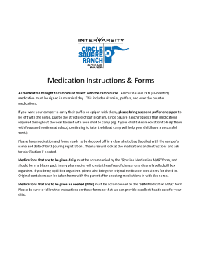 Fillable Online When it comes to medication, following directions is ...