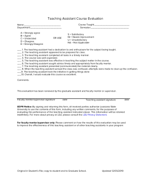 Fillable Online ga evaluation form teaching asst.doc Fax Email Print ...