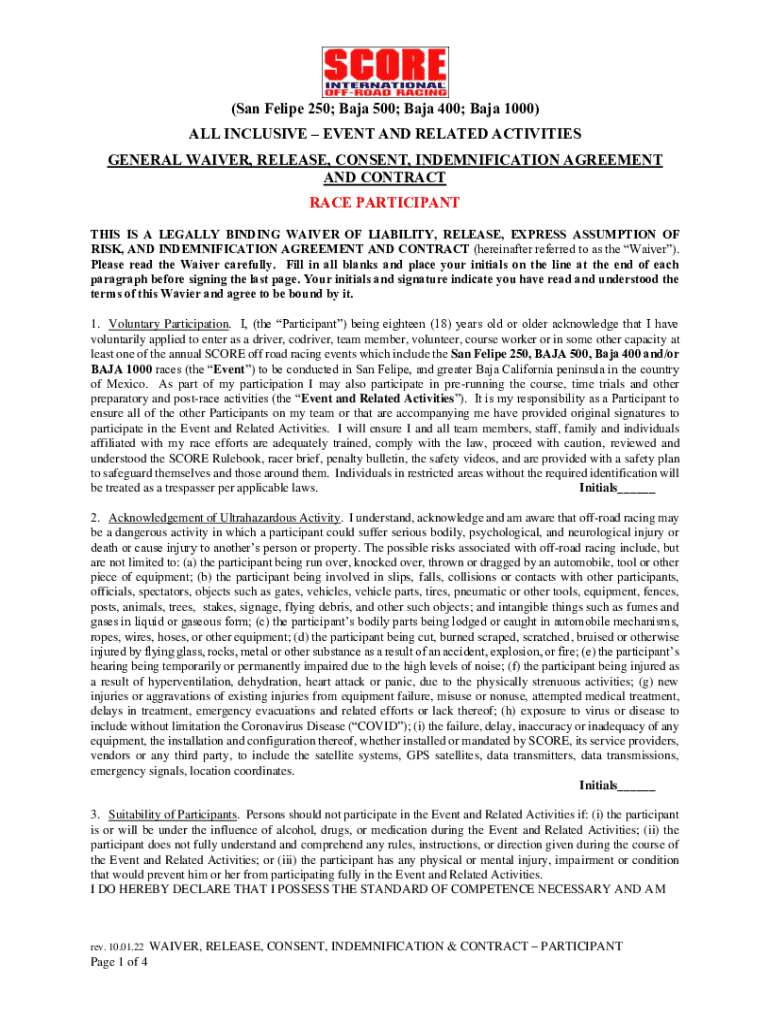 Fillable Online GENERAL WAIVER, RELEASE, CONSENT, INDEMNIFICATION AGREEMENT Fax Email Print ...