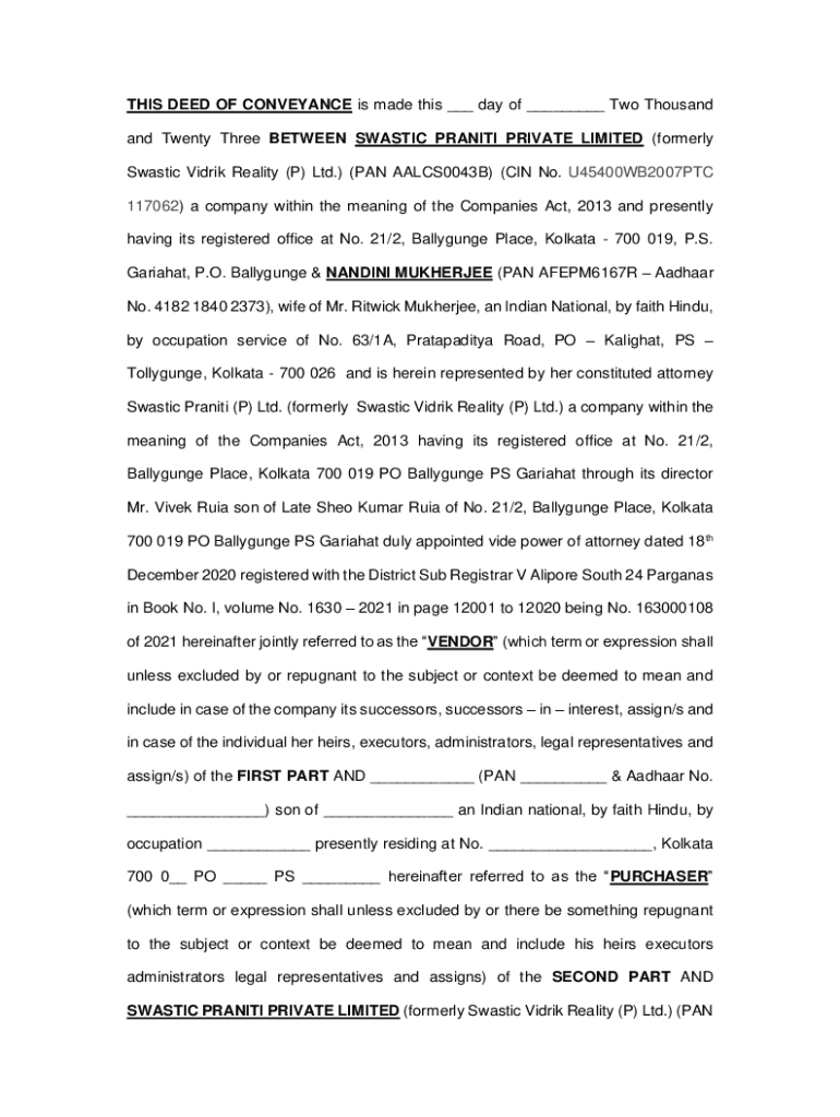Deed Of Conveyance Form – Real Estate Transfer Deeds – ILAR