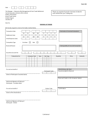 Fillable Online Form 23A - Notice of Change of Particulars for a ...