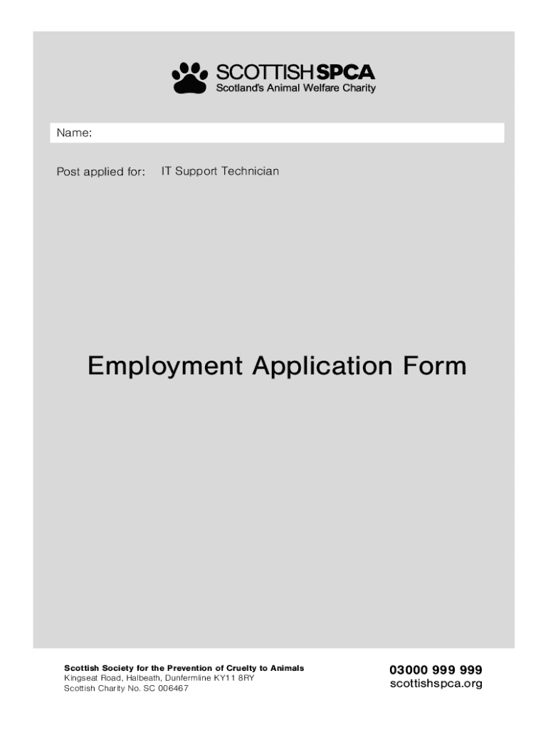 Fillable Online Scottish Society for Prevention of Cruelty to Animals ...