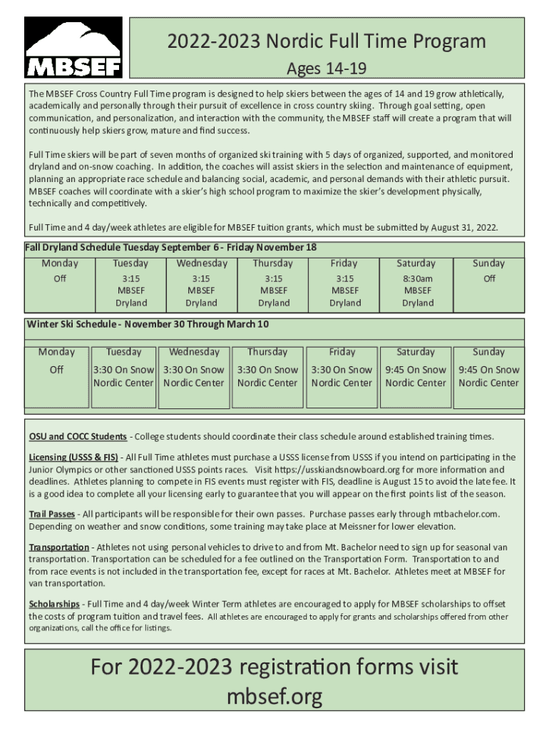 Fillable Online For 2022-2023 registration forms visit mbsef.org Fax Email Print - pdfFiller