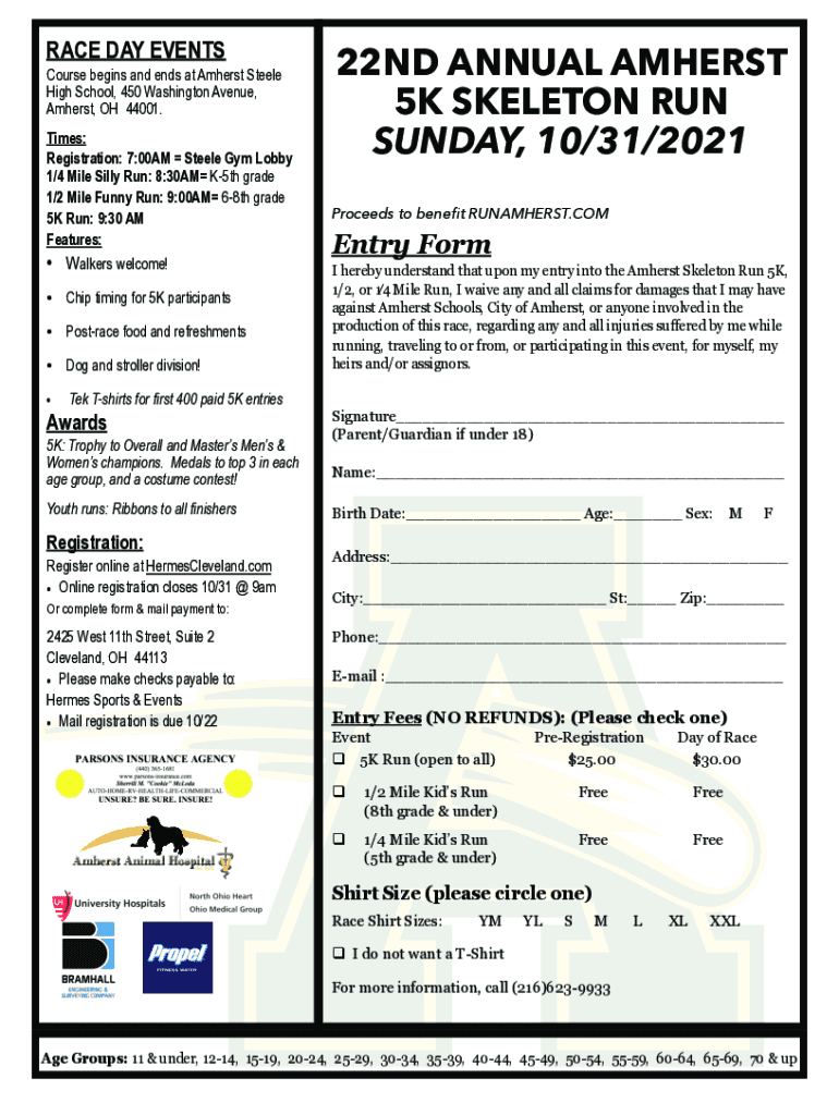 Fillable Online Skeleton Run Entry Form.pages Fax Email Print - pdfFiller
