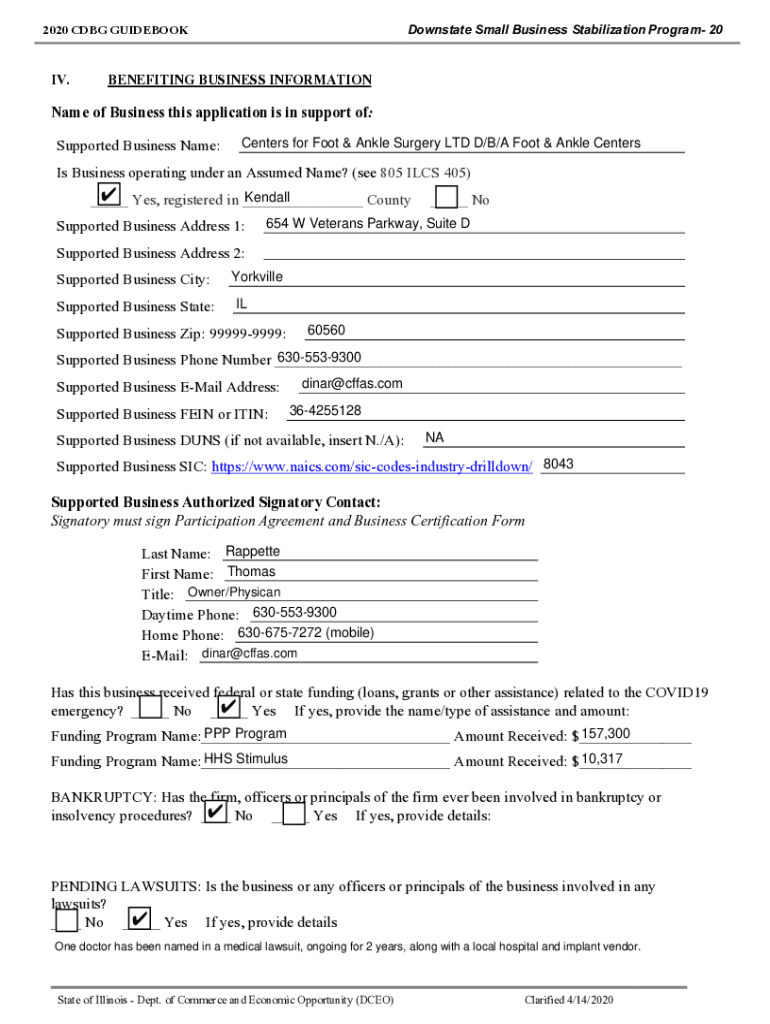 Fillable Online of Commerce and Economic Opportunity (DCEO) Fax Email ...