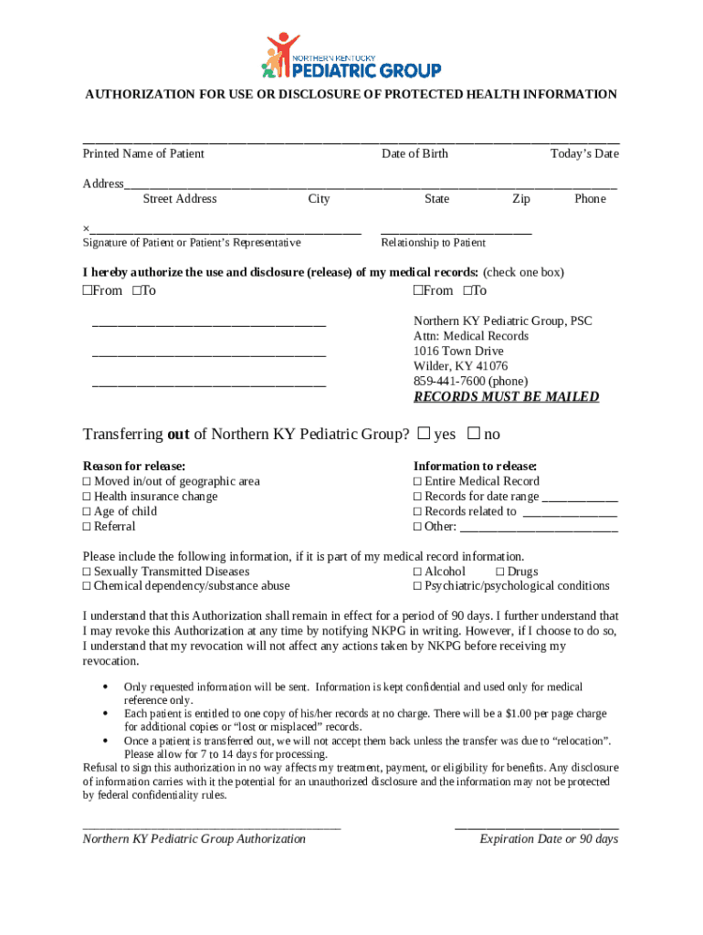 Authorization for Release, Request or Exchange of Health ... Doc Template | pdfFiller