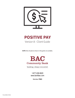 Fillable Online BAC COMMUNITY BANK POSITIVE PAY SERVICE ... Fax Email ...