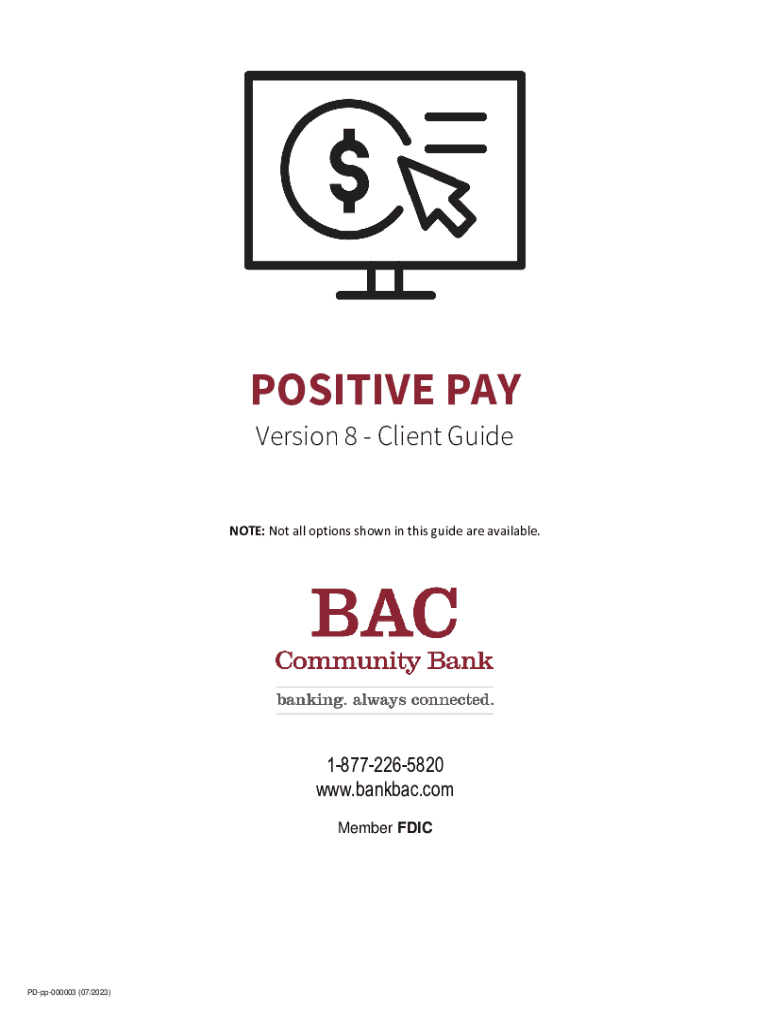 Fillable Online BAC COMMUNITY BANK POSITIVE PAY SERVICE ... Fax Email ...