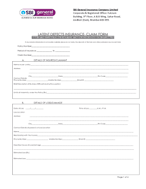 Fillable Online Latent Defect Insurance-Claim Form Fax Email Print ...