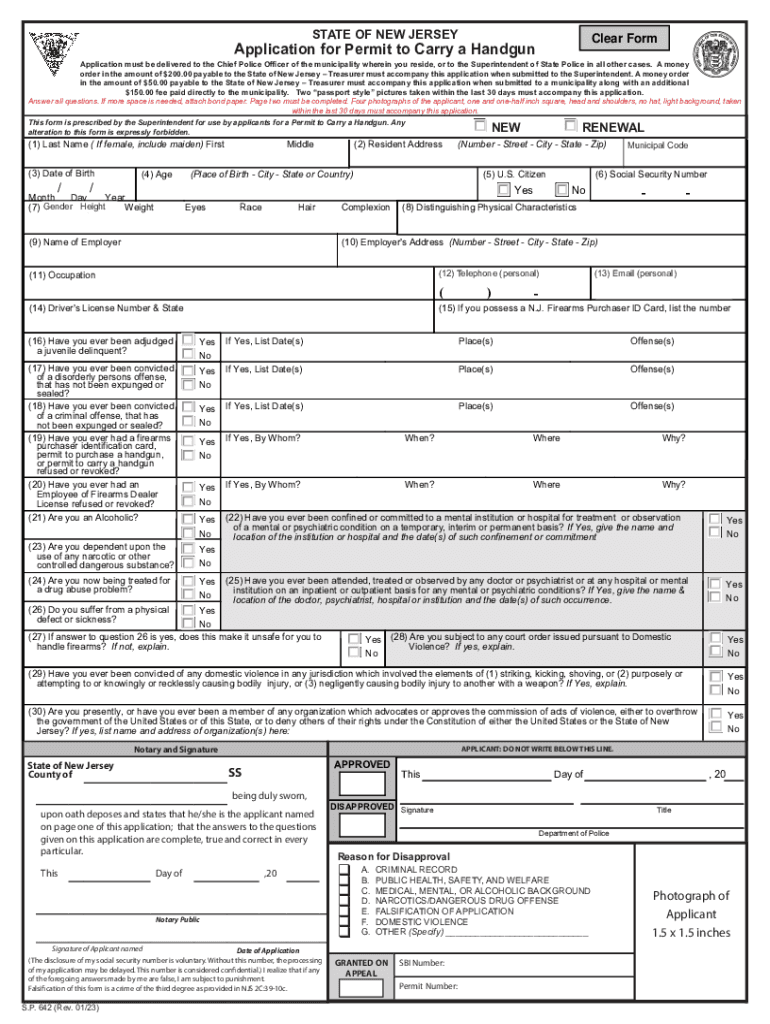 Fillable Online Application for a Permit to Carry a Handgun Fax Email ...