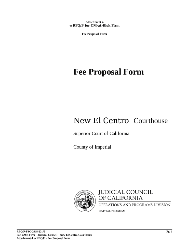 Attachment 4 - Fee Proposal Doc Template | pdfFiller