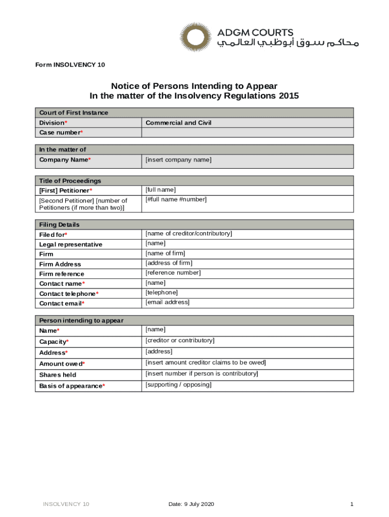 Insolvency Service templates: England and Wales Doc Template | pdfFiller