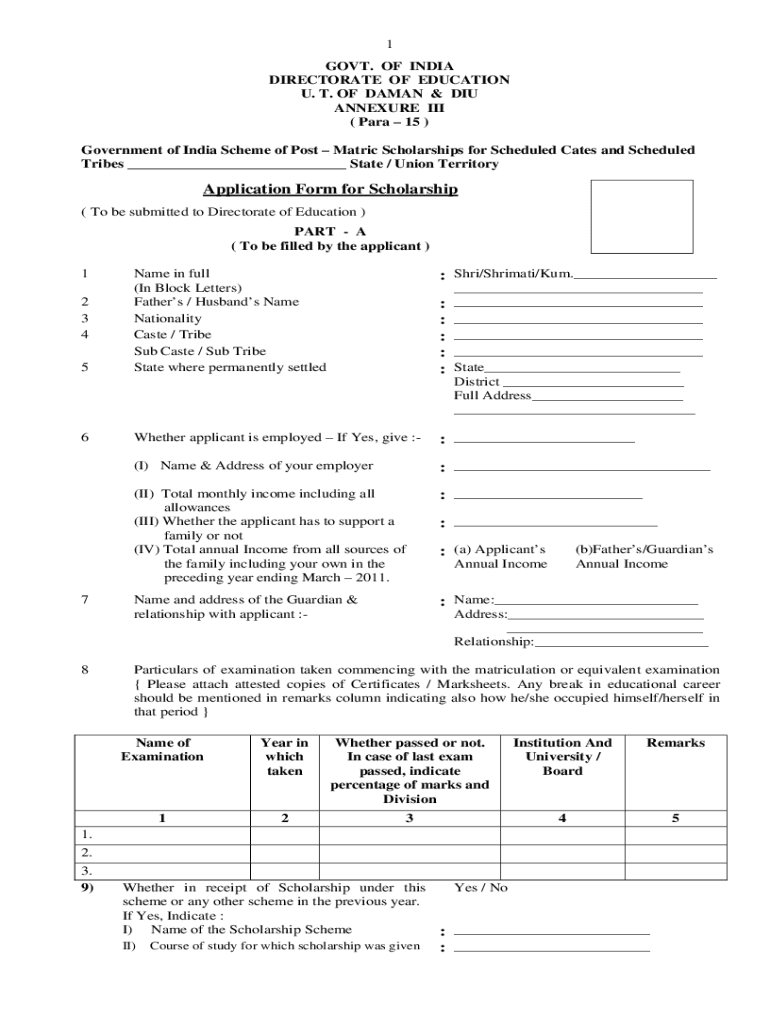 Fillable Online Department of Education Department, Nani Daman Fax ...