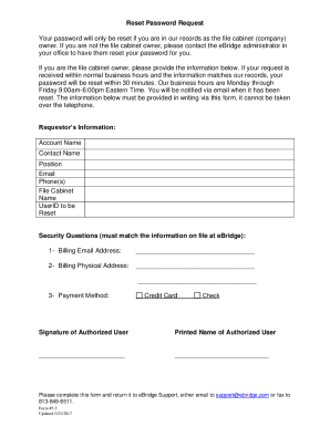 Fillable Online Reset Password Request Fax Email Print - pdfFiller