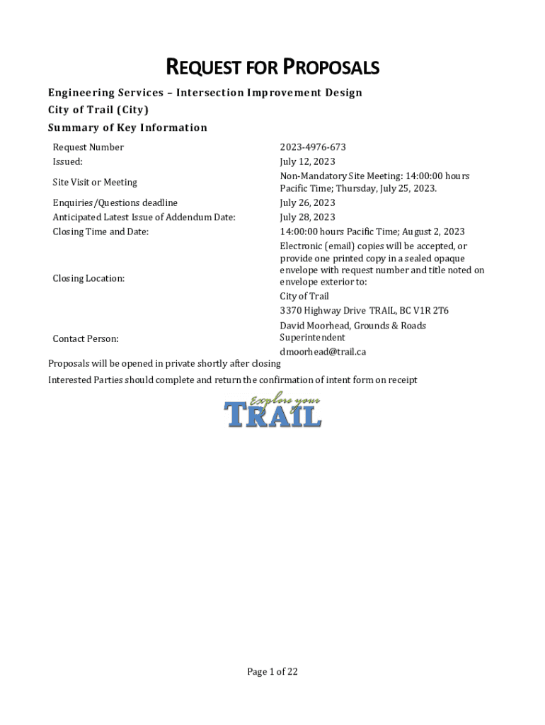 Fillable Online REQUEST FOR PROPOSALS For TRAIL DESIGN ... Fax Email ...
