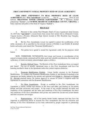 Fillable Online esb k12albemarle First Amendment to Lease Agreement Fax Email Print - pdfFiller