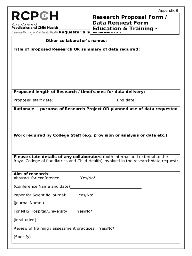 Access to Data and Ination Research Proposal Doc Template | pdfFiller