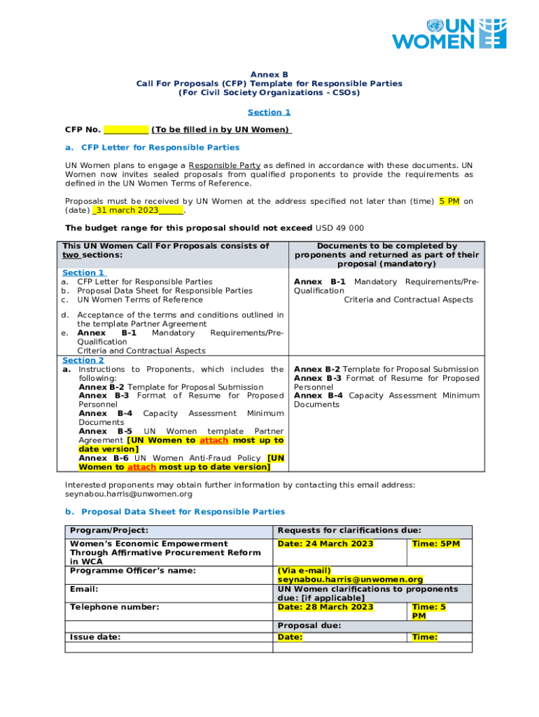 (To be filled in by UN Women) Doc Template | pdfFiller