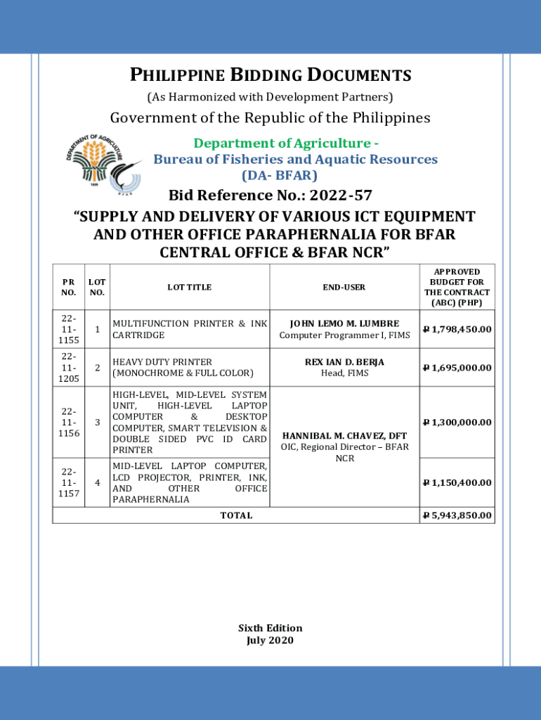 Fillable Online AND OTHER OFFICE PARAPHERNALIA FOR BFAR Fax Email Print ...