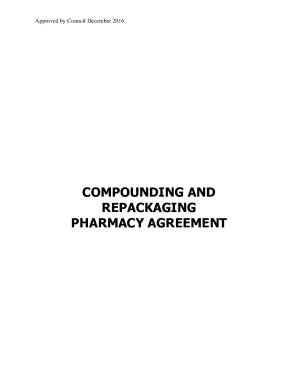 Fillable Online compounding and repackaging pharmacy agreement Fax Email Print - pdfFiller
