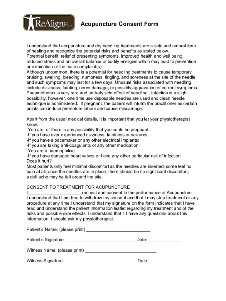 Fillable Online Efficacy of Dry Needling and Acupuncture in the ...