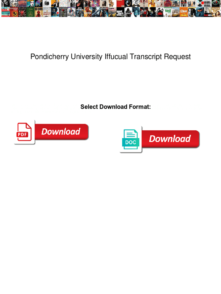 Fillable Online Pondicherry University Iffucual Transcript Request ...