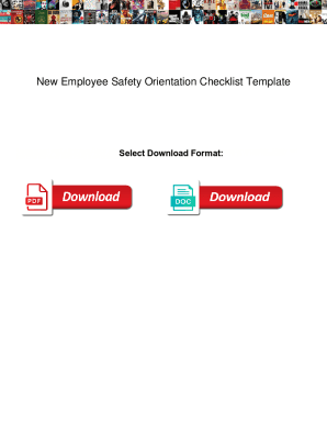 Fillable Online New Employee Safety Orientation Checklist Template. New ...